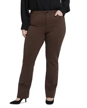 NYDJ Marilyn Straight Ponte Pants - Coffee Bean