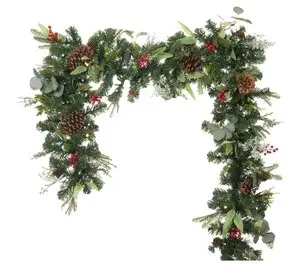 VILLAGE LIGHTING CO. Village Lighting 9 Ft Pre-lit Led Garland Christmas Woods - One-color