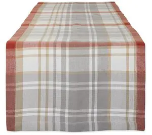DESIGN IMPORTS 14'x108' Cozy Picnic Plaid Table Runner - One-color
