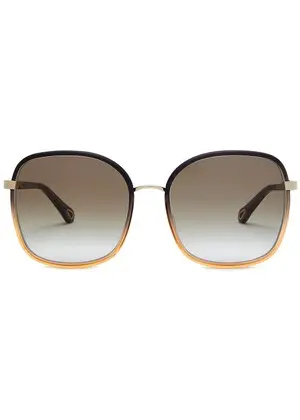 Chloé Two-tone Square Sunglasses - Brown