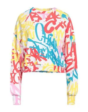 CHIARA FERRAGNI Graffiti Print Cotton Sweatshirt - Yellow