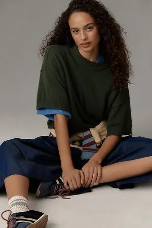 Anthropologie By Anthropologie Goldie Crew-Neck Cashmere Sweater Pine