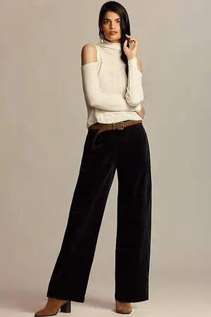 PILCRO Izzie Relaxed Corduroy Pull-On Barrel Pants Blue