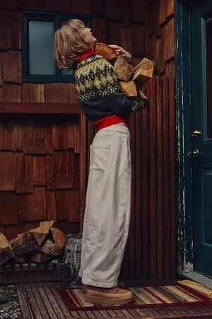 PILCRO Izzie Relaxed Corduroy Pull-On Barrel Pants White