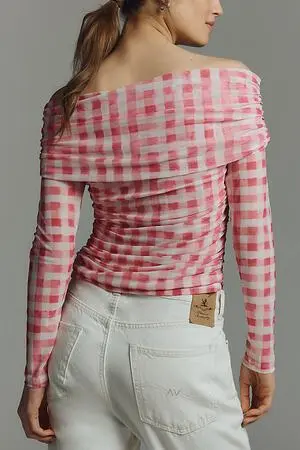 Maeve Aleda Mesh Off-shoulder Top