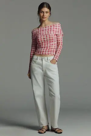 Maeve Aleda Mesh Off-shoulder Top