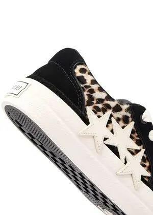Amiri Sunset Leopard-print Panelled Nubuck Sneakers