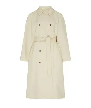 LOULOU STUDIO Kamina Long Cotton Trench Coat - Beige