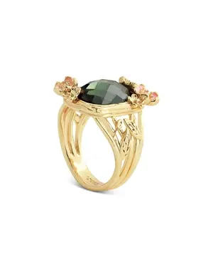 ANABEL ARAM Wildflower Stone Ring - Green/gold