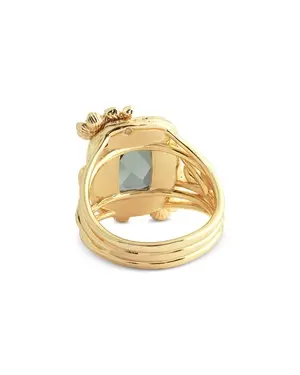ANABEL ARAM Wildflower Stone Ring - Green/gold