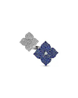 Piranesi 18k White Gold Fiore Ring With Sapphire And Diamonds - Blue/white