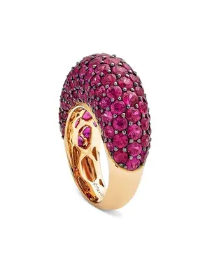 Piranesi 18k Rose Gold Sapphire Statement Ring - Pink