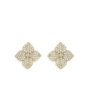 Piranesi 18k Yellow Fiore Diamond Stud Earrings - Gold
