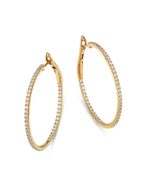 Bloomingdale'S 14k Yellow 1.5 Tcw Diamond Hoop Earrings - Gold