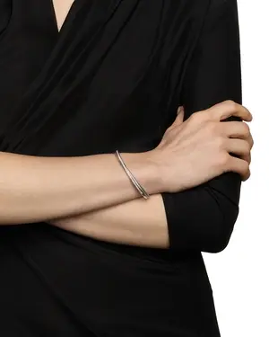 David Yurman Crossover Bracelet With Diamonds - Silver
