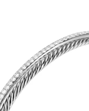 David Yurman Crossover Bracelet With Diamonds - Silver