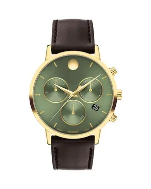 Movado Museum Classic Chronograph Watch - Green/brown