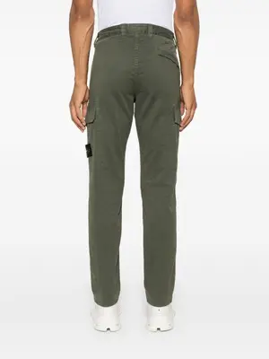 Stone Island Organic Cotton Twill Trousers - Green