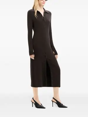 COURREGES Multi-button Midi Dress - Brown