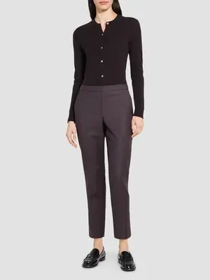 Theory Treeca Wool Crop Trousers - Cacao