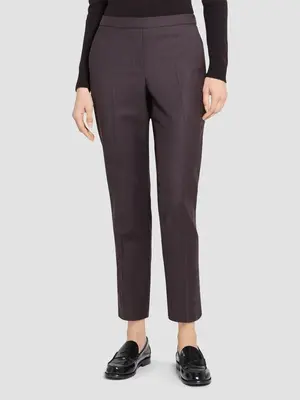 Theory Treeca Wool Crop Trousers - Cacao
