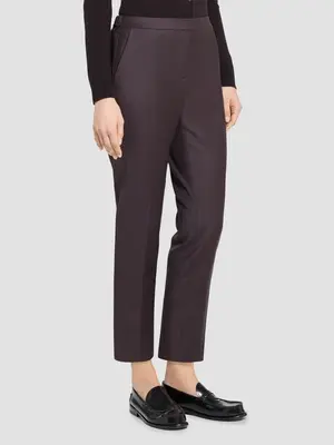Theory Treeca Wool Crop Trousers - Cacao