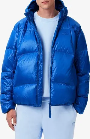 Lacoste Water Repellent Down Puffer Jacket - Lazuli