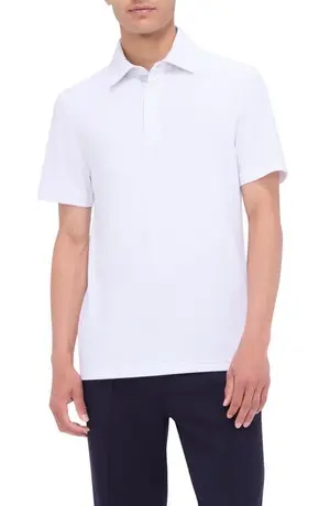 Bugatchi Upf 50+ Polo Shirt White