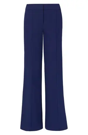 MILLY Nash Wide Leg Cady Pants - Navy