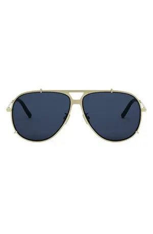 Dior DIOR Blacksuit A3U 59mm Sunglasses Shiny Gold/blue