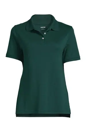 LANDS' END School Uniform Short Sleeve Interlock Polo Shirt - Evergreen