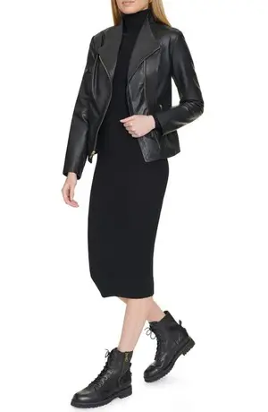 Cole Haan Leather Moto Jacket