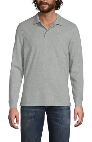 LANDS' END School Uniform Young Long Sleeve Mesh Polo Shirt