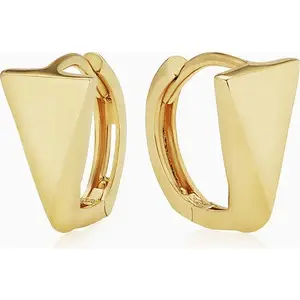 ORADINA 14k Prism Huggie Earrings - Yellow Gold