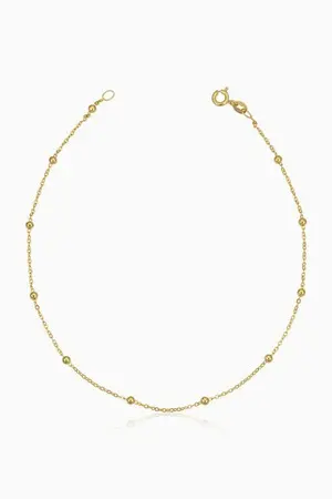 ORADINA 14k Ball Anklet - Yellow Gold