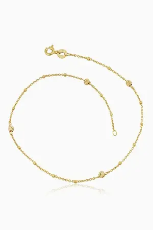 ORADINA 14k Celebration Ball Anklet - Yellow Gold