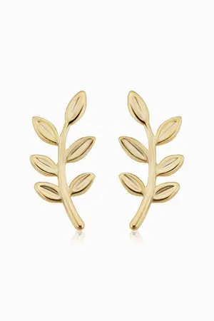 ORADINA 14k Peace And Love Stud Earrings - Yellow Gold