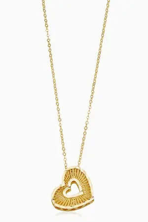 ORADINA 14k Icon Heart Pendant Necklace - Yellow Gold