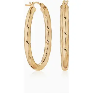 ORADINA 14k Goddess Oval Hoop Earrings - Yellow Gold