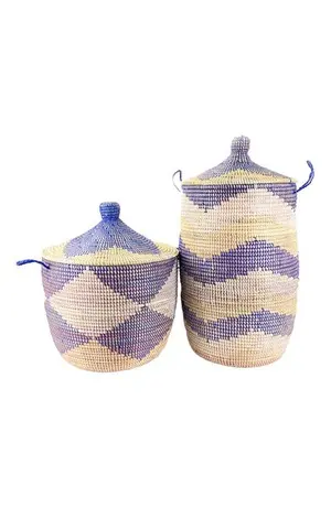 MBARE Dou Lid Storage Basket Chevron