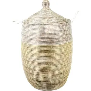 MBARE Dou Lid Storage Basket Two-tone - Natural And White