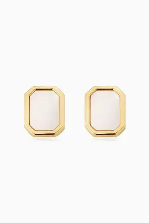 ORADINA 14k Mother Of Pearl Stud Earrings - Yellow Gold