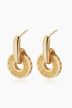 ORADINA Oradina 14k Yellow Gold Icon Drop Earrings