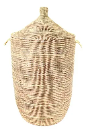 MBARE Dou Lid Storage Basket Monochrome - Natural