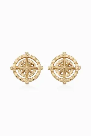 ORADINA 14k Compass Rose Stud Earrings