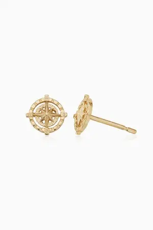 ORADINA 14k Compass Rose Stud Earrings