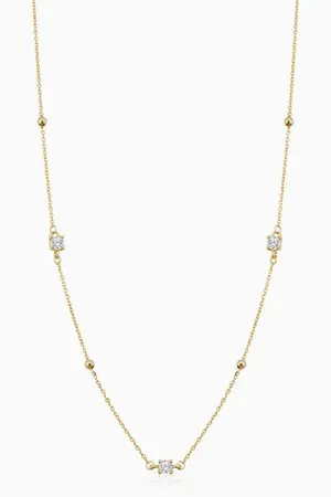 ORADINA 14k Seeing Sparks Station Necklace - Yellow Gold