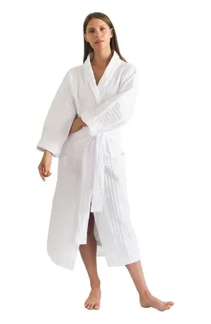 MUNGO Lattice Weave Robe - White