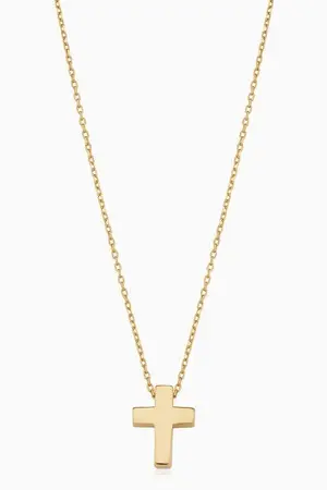 ORADINA 14k Crossroads Pendant Necklace - Yellow Gold