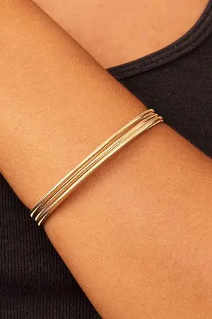 ORADINA 14k Mesh Glamour Stack Bracelet